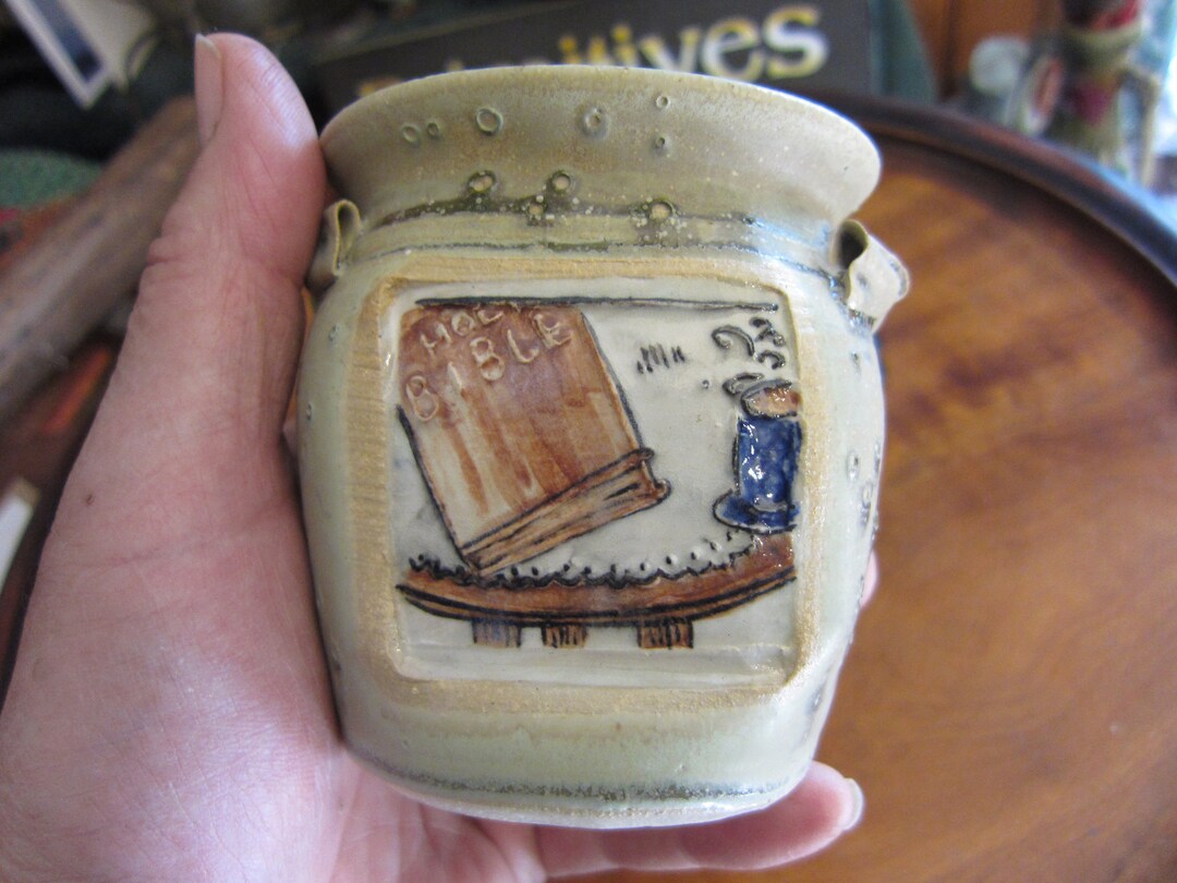 Handmade Pottery Cup, W/ Holy Bible - Etsy