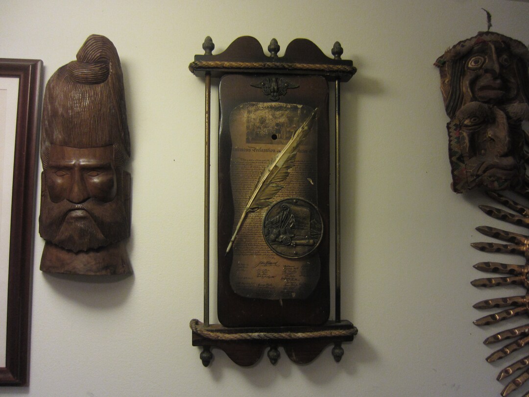 Americana Wall Plaque, Declaration of Independence, Wood & Metal - Etsy
