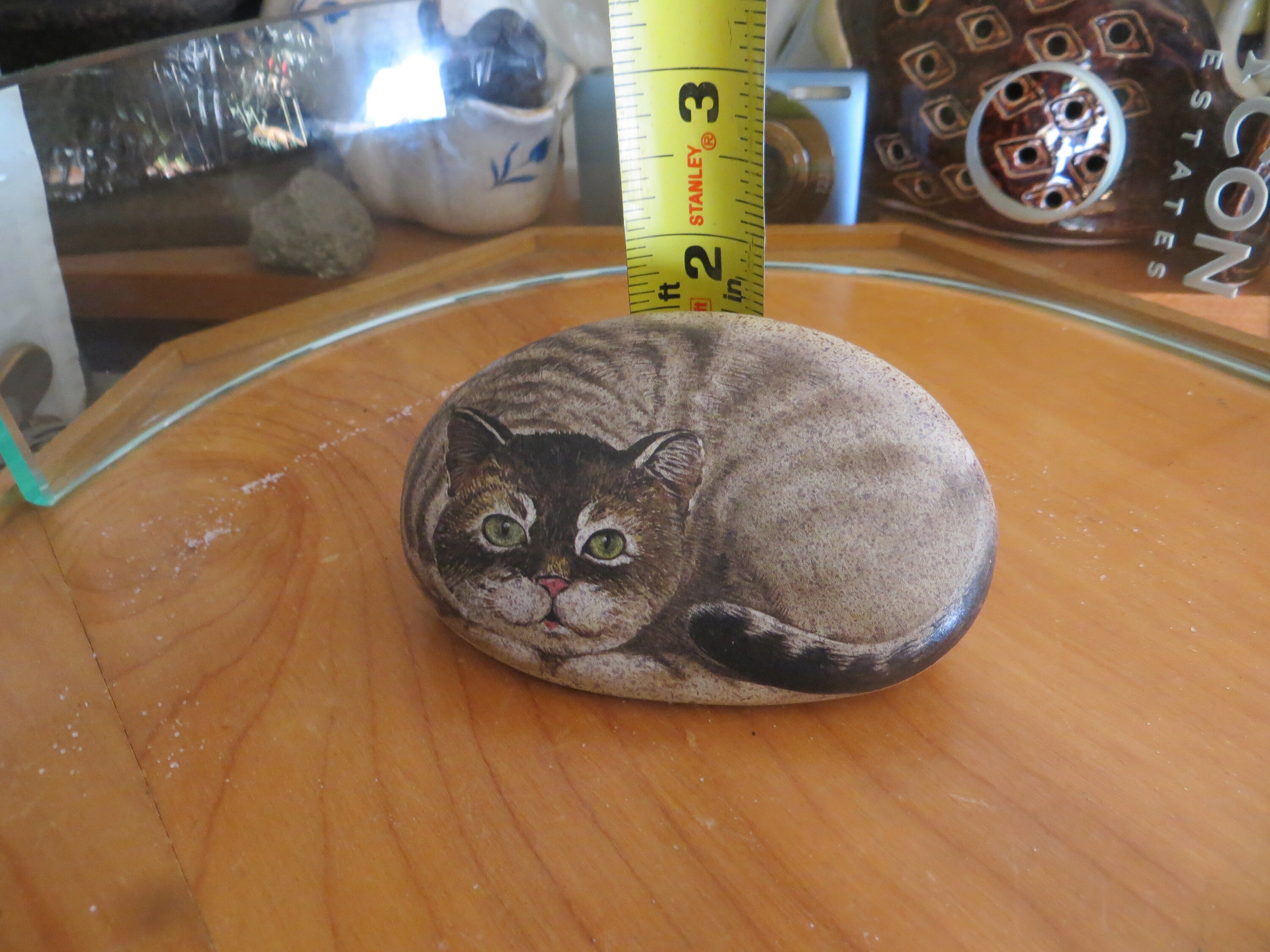 Cat Painting on Stone Smooth and Detailed | Etsy