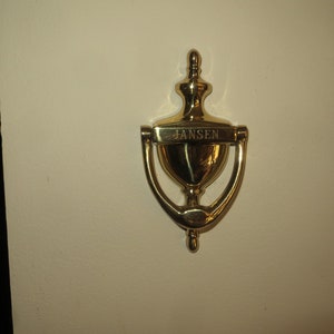 Vintage Brass Jansen Door Knocker, Heavy Metal Door Hardware, Please ...
