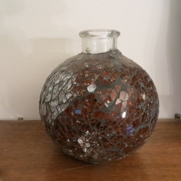 Mosaic Crackle Glass Vase - Etsy