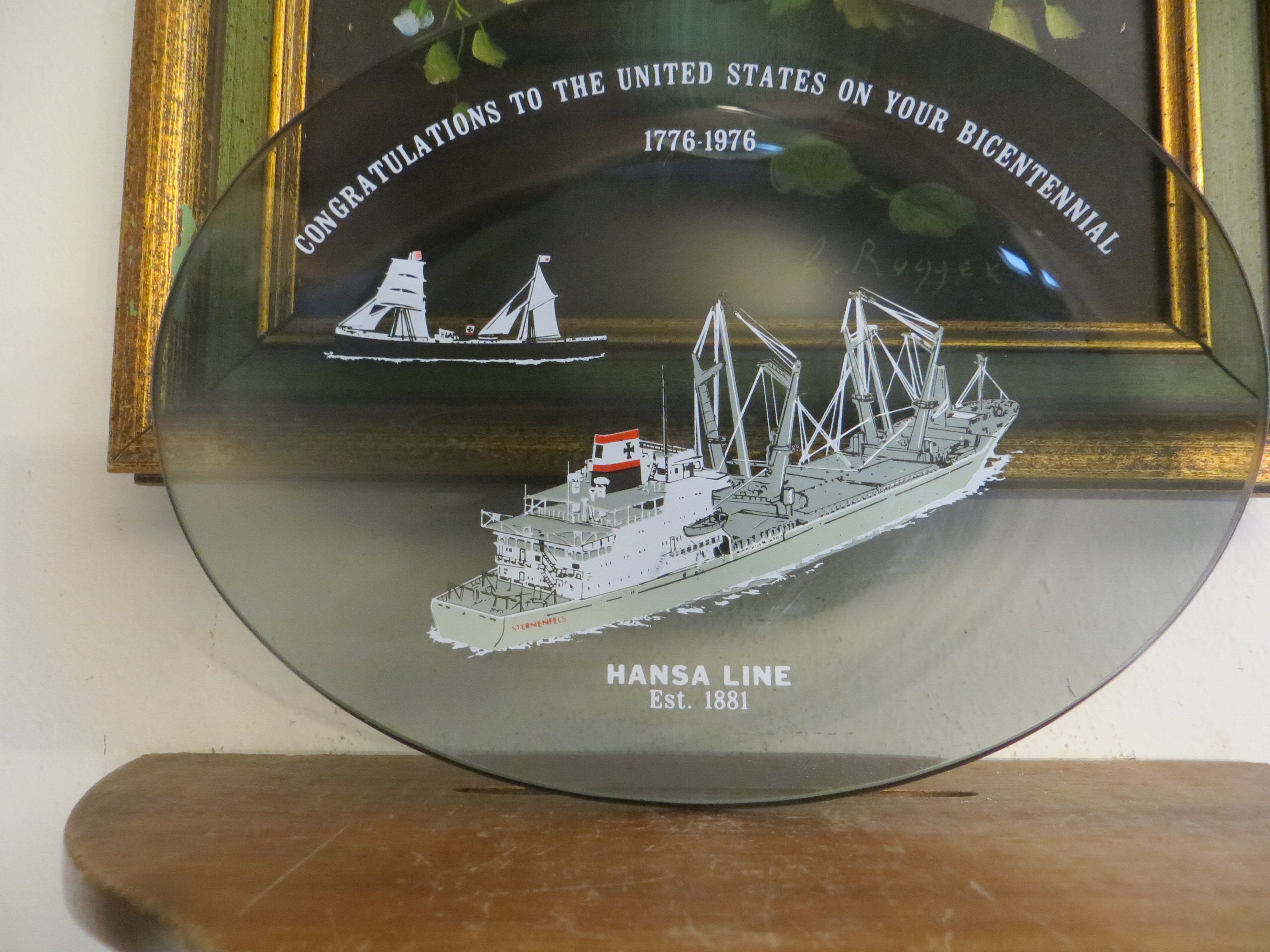 Collectibles Memorabilia Hansa Line Bicentennial Oval Dish. etna.com.pe