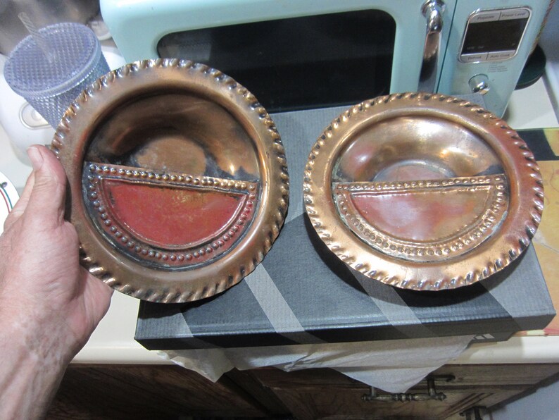 Hammered Copper Wall Pockets C1925, Pair, Unsigned, Excellent Original ...