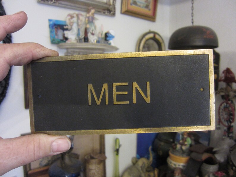Vintage Men Restroom Sign Executive Bathroom Plaque Solid - Etsy