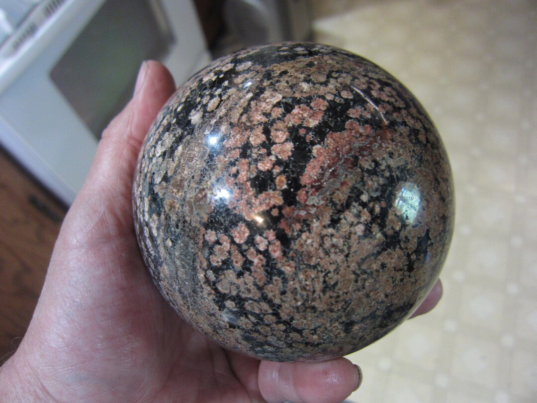 Natural Fossil Healing Energy Stone, Hand Made Sphere Ball, Stone, Big ...