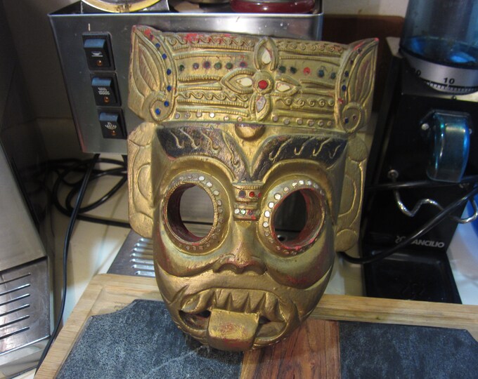 Wooden Warrior Mask, Tribal Decor, Decorative Mask - Etsy