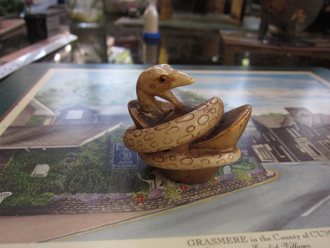 Vintage Snake Sculpture, Signed - Etsy