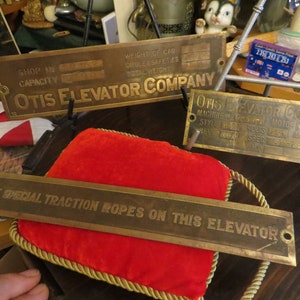 Early 20th Century Salvaged Otis Elevator Plaque Set, Vintage - Etsy