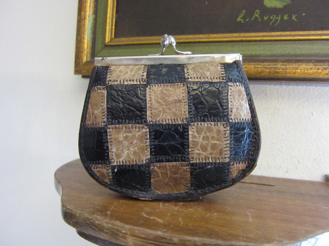 Vintage Checker Coin Change Purse - Etsy