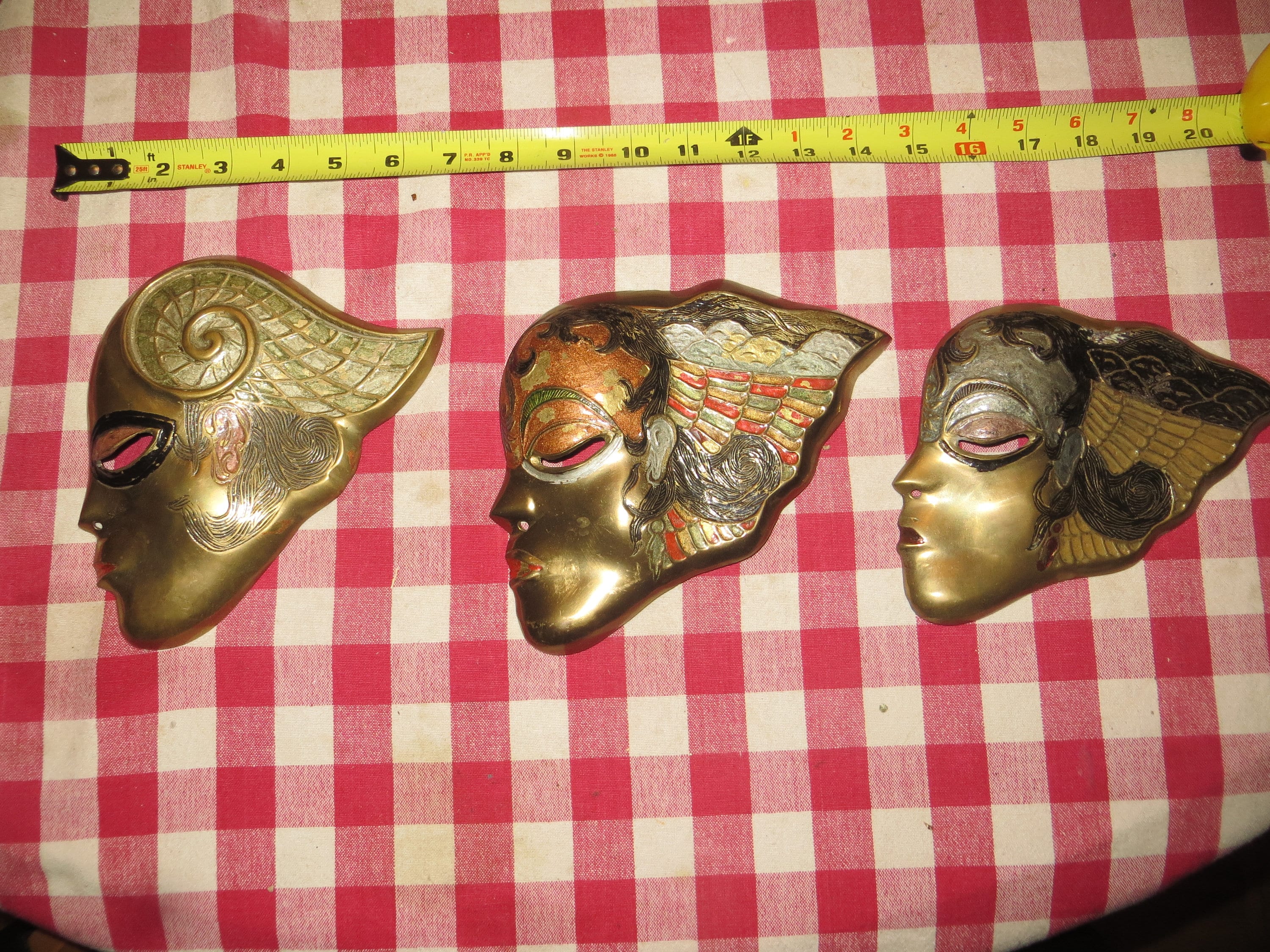 Brass Mardi Gras Mask Wall Hanger Vintage Art Deco Wall - Etsy