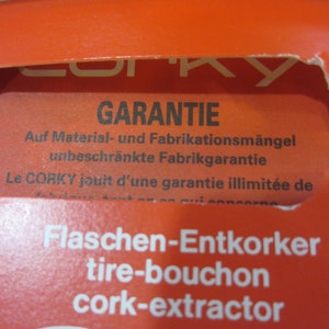 Vintage Corky Cork Air Needle Extractor Wine Bottle Corkscrew ...