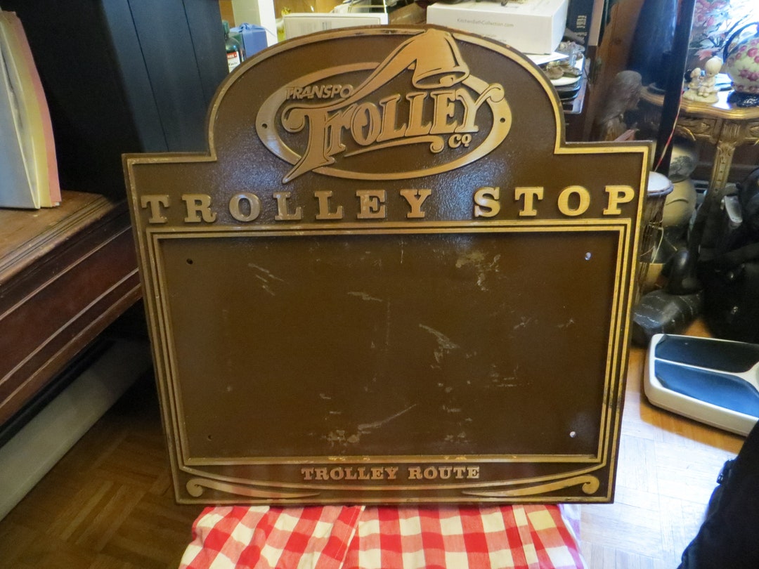 Vintage Bronze Trolley Sign, Historical Marker Plaque, Please Read ...