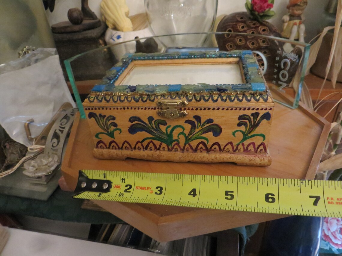 Trinket Picture Box Lidded Wood Mosaic - Etsy