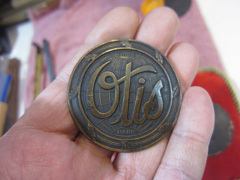 Antique Otis Elevator Car Sign Bronze Copper Nameplate Emblem, Set of ...