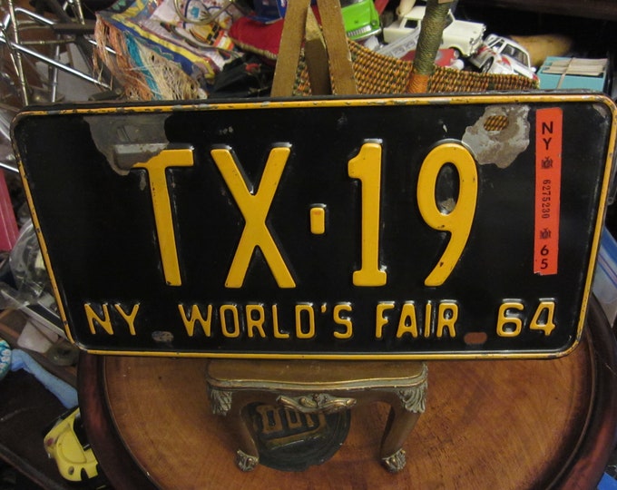 Vintage Original 1964 NY World’s Fair License Plate With Registration ...