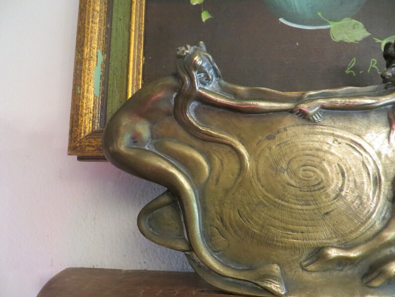 Antique Austrian Bronze Nude Sea Mermaid Satyr Art Plaque - Etsy