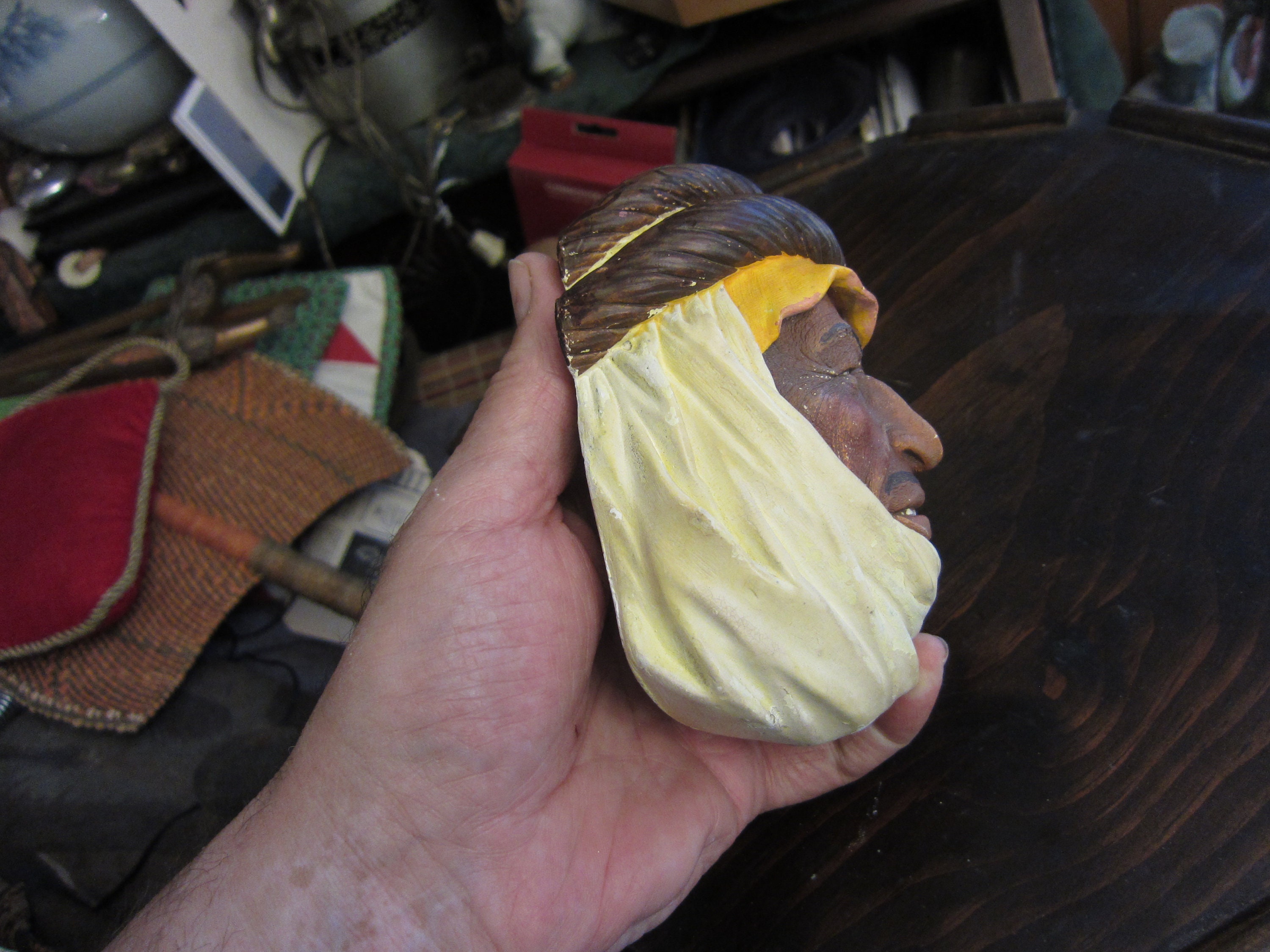 Vintage Chalkware Head Arab Man Sheik Wall Plaque, Please Read ...