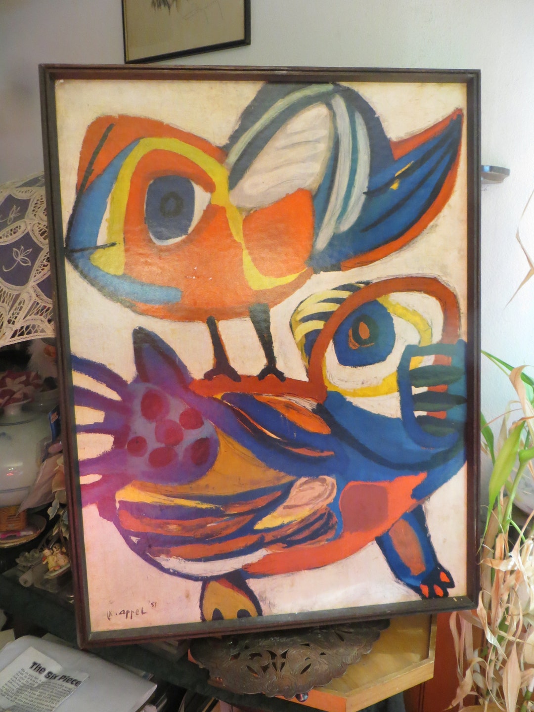 Karel Appel Rare Vintage Mid Century Modern Framed Art Print - Etsy