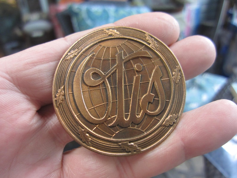 Antique Otis Elevator Car Sign Bronze Copper Nameplate Emblem, Please ...
