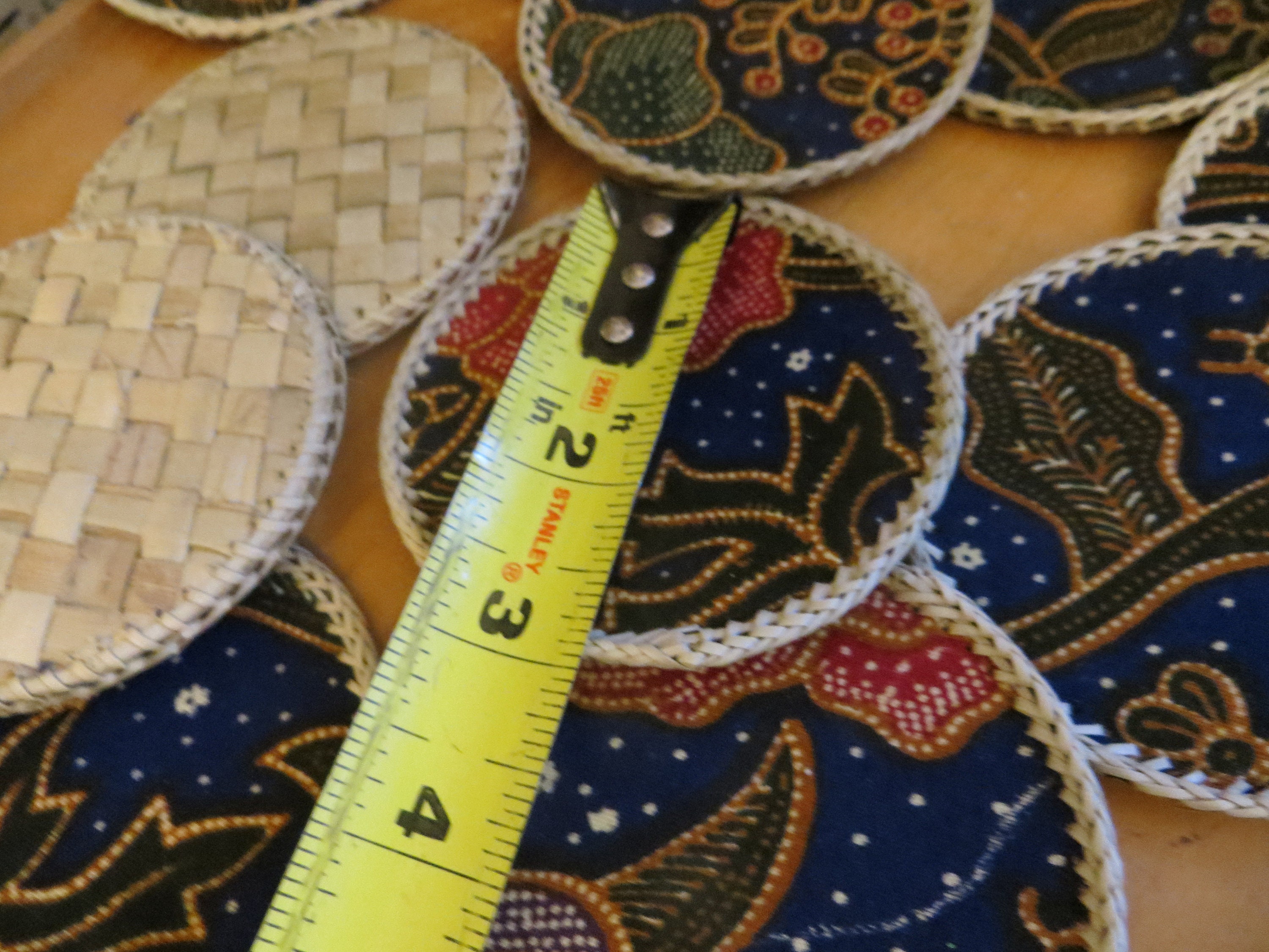 Coaster Set Vintage hand weaved stitched w/ Storage | Etsy