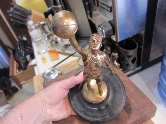 Vintage Basketball Championship Trophy 1940s-1950s - Gem