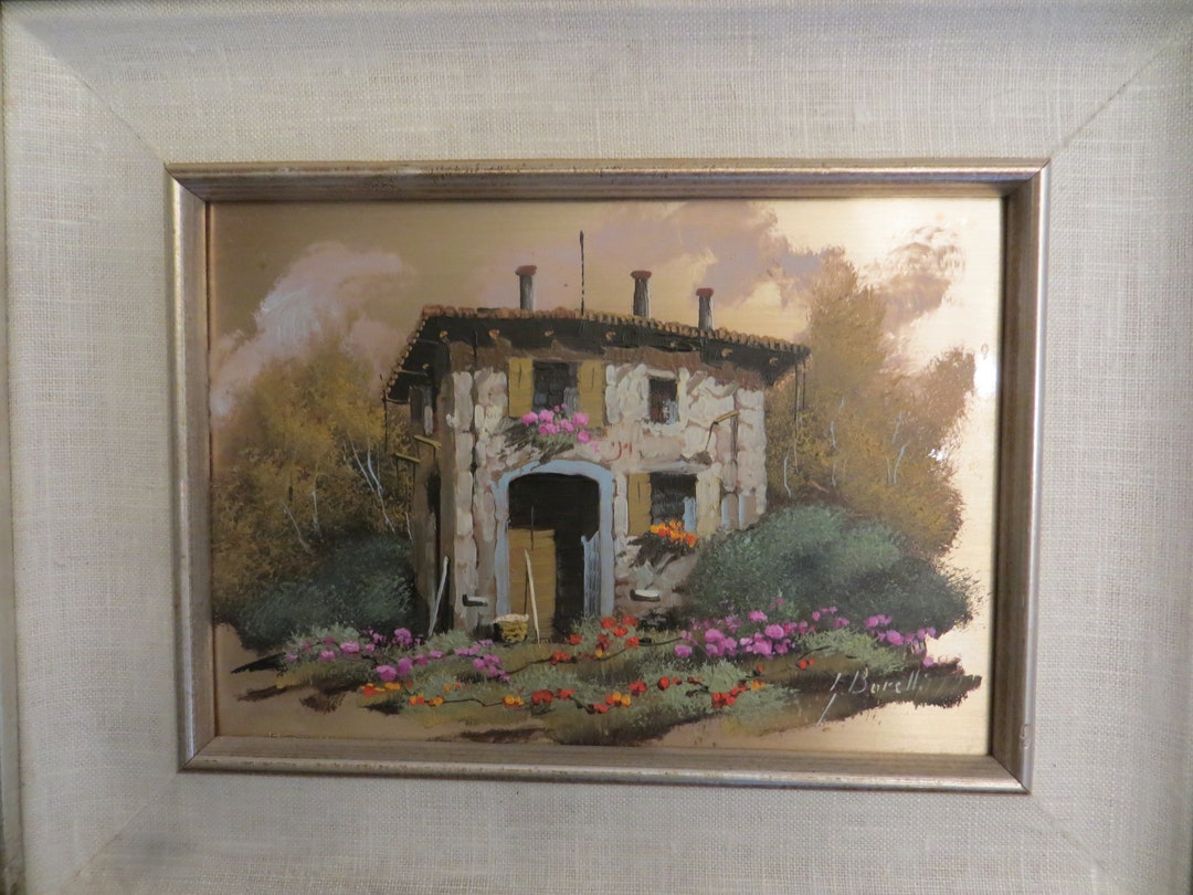 GUIDO BORELLI, Original Oil Painting on Silver Plate, Italian ...
