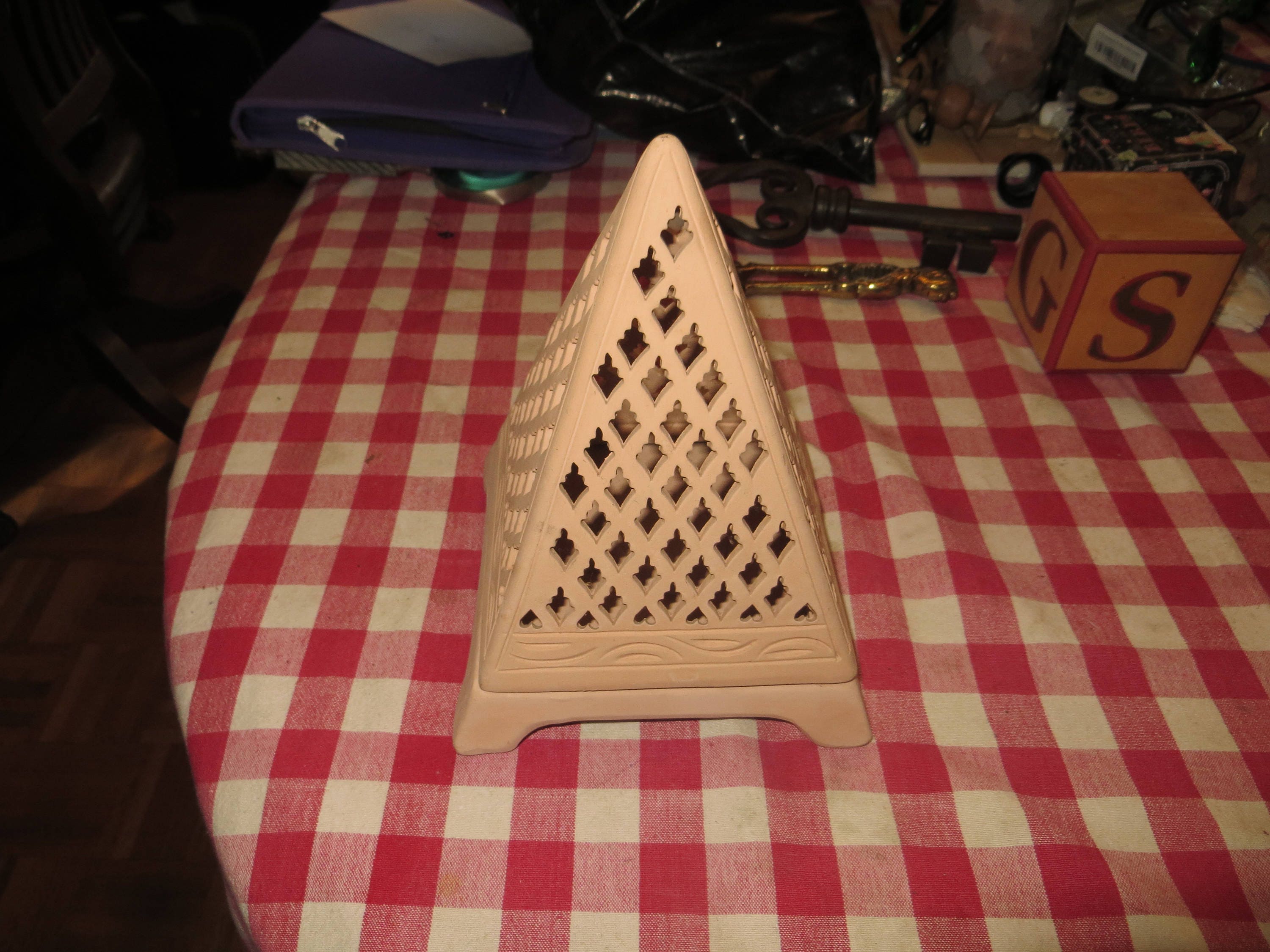 Clay Pyramid Lantern, Candle Burner Holder, Pottery Pyramid - Etsy