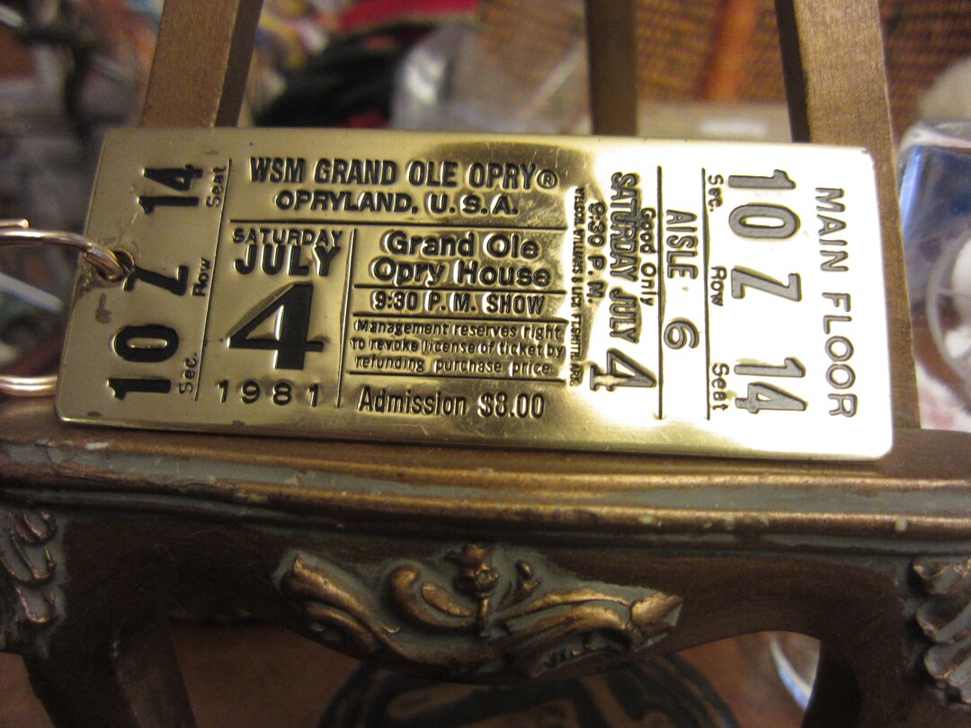 Vintage Grand Ole Opry Brass Ticket Keychain July 4th 1981 - Etsy