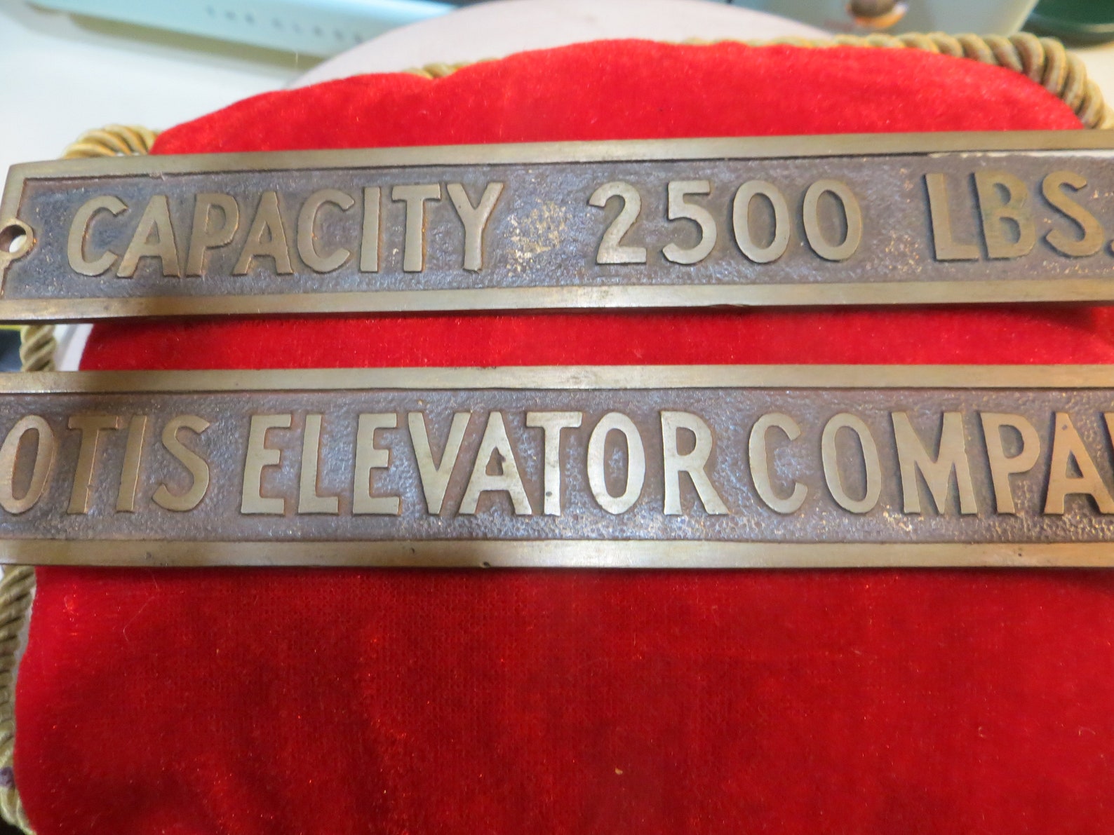 2 Otis Elevator Company Nameplates Emblems or Plaques, Pair, Please ...