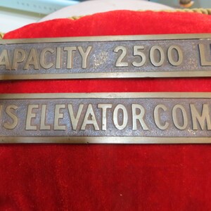 2 Otis Elevator Company Nameplates Emblems or Plaques, Pair, Please ...