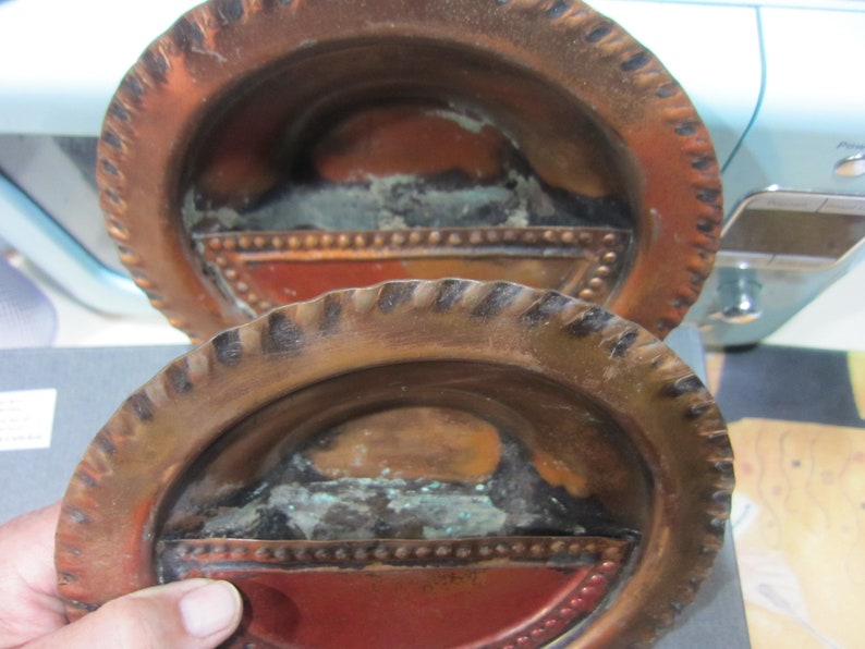 Hammered Copper Wall Pockets C1925, Pair, Unsigned, Excellent Original ...