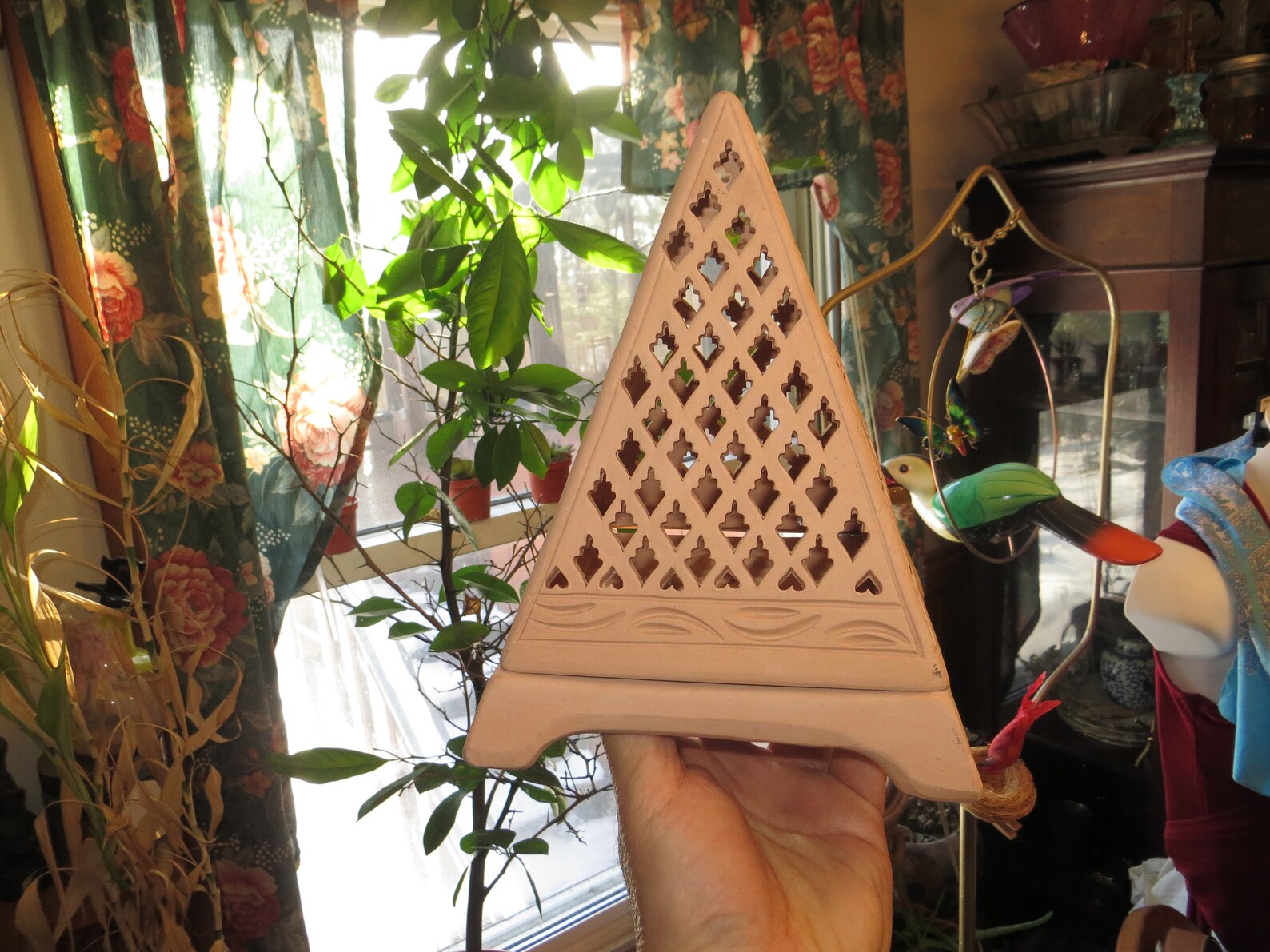 Clay Pyramid Lantern, Candle Burner Holder, Pottery Pyramid - Etsy