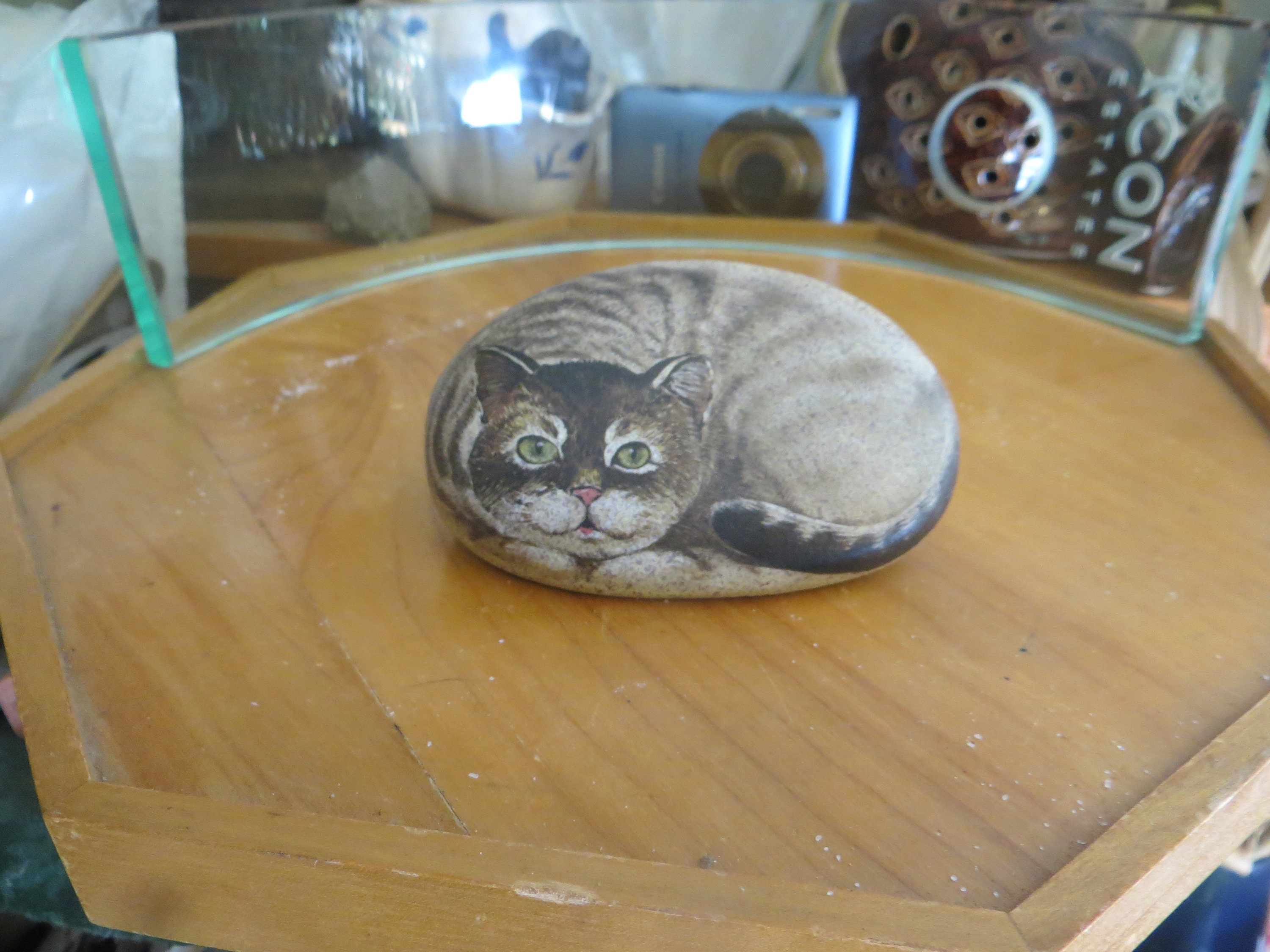 Cat Painting on Stone Smooth and Detailed | Etsy