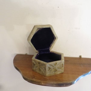Stone Trinket Box, Ring Holder, Carved Jewelry Storage, Keepsakes ...