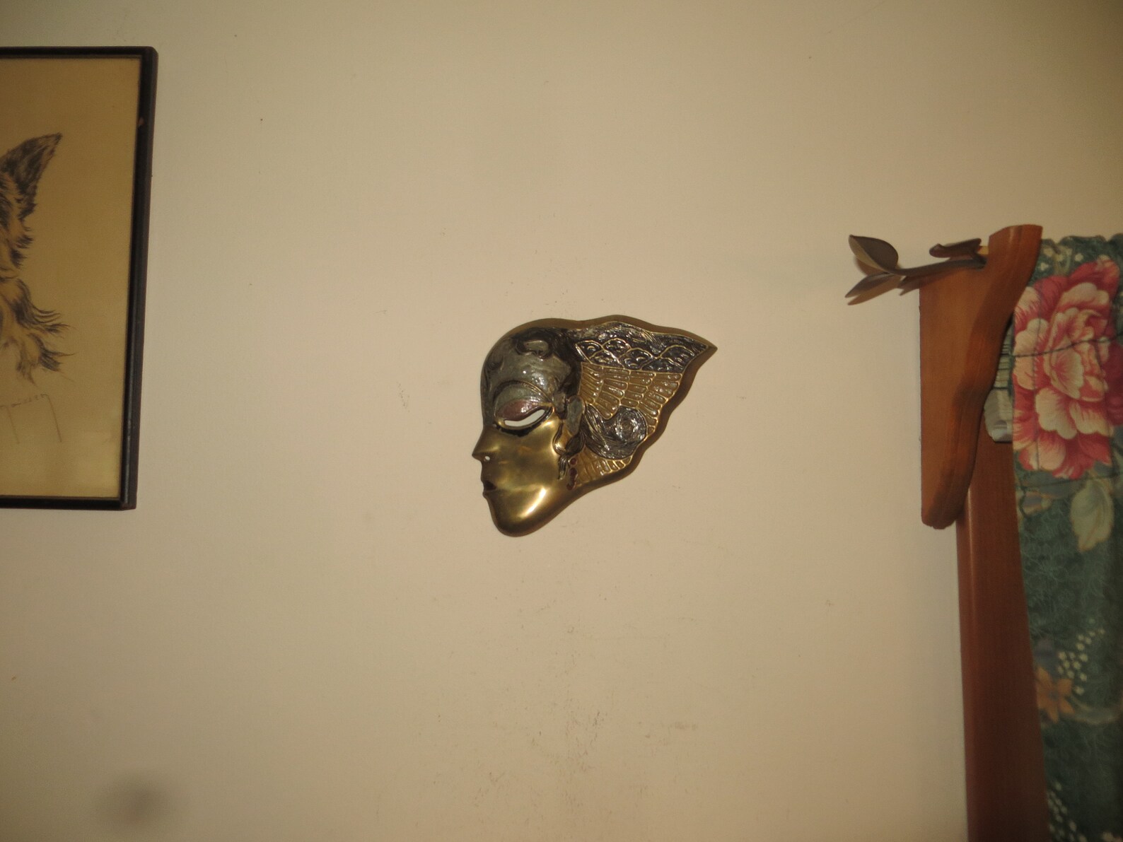 Brass Mardi Gras Mask Wall Hanger Vintage Art Deco Wall - Etsy