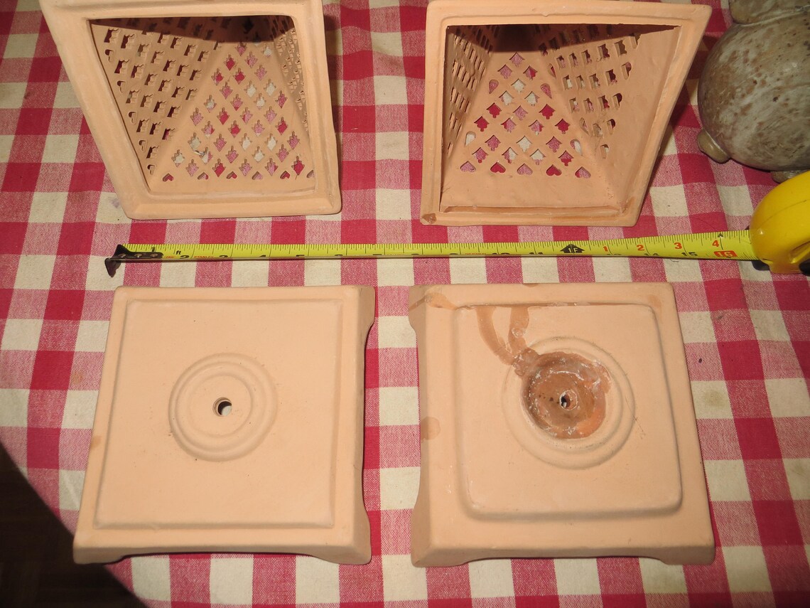 Clay Pyramid Lantern, Candle Burner Holder, Pottery Pyramid - Etsy
