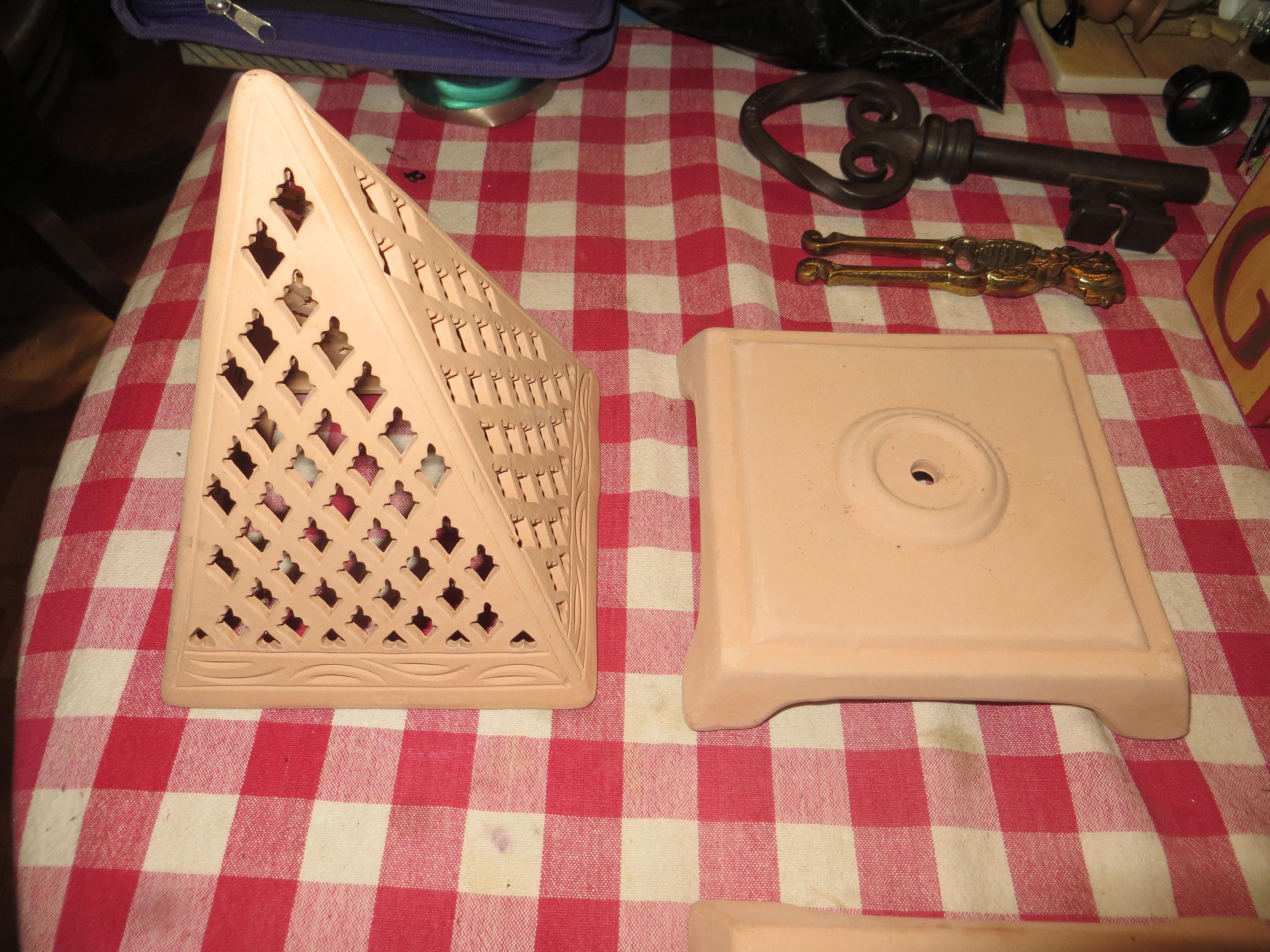 Clay Pyramid Lantern, Candle Burner Holder, Pottery Pyramid - Etsy