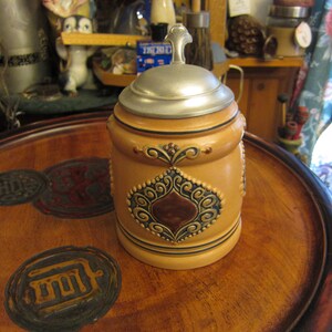 Vintage GERZ German Beer Stein, Round Short 5" Brown Tankard - Etsy