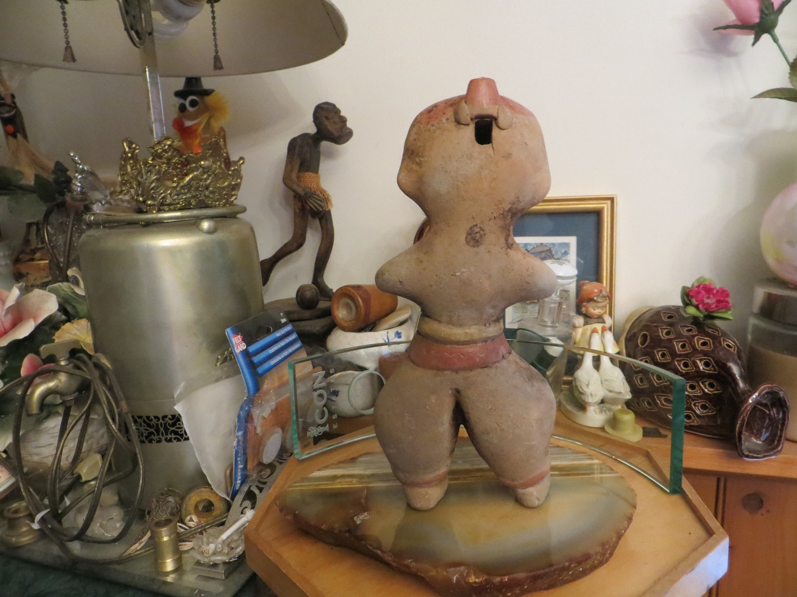 Aztec Mayan Flute Clay Painted Mexican Folk Art 2 Faces - Etsy