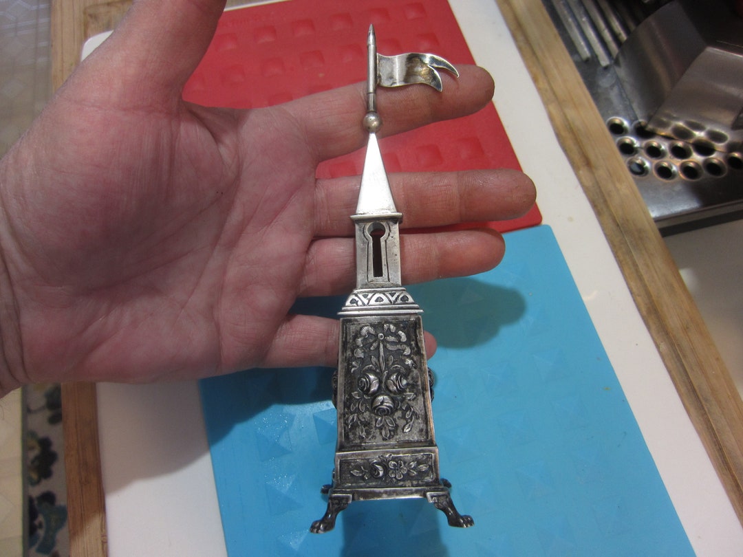 Antique 800 Silver Spice Tower Box / Besamim, Germany, Ca 1880, Judaica ...