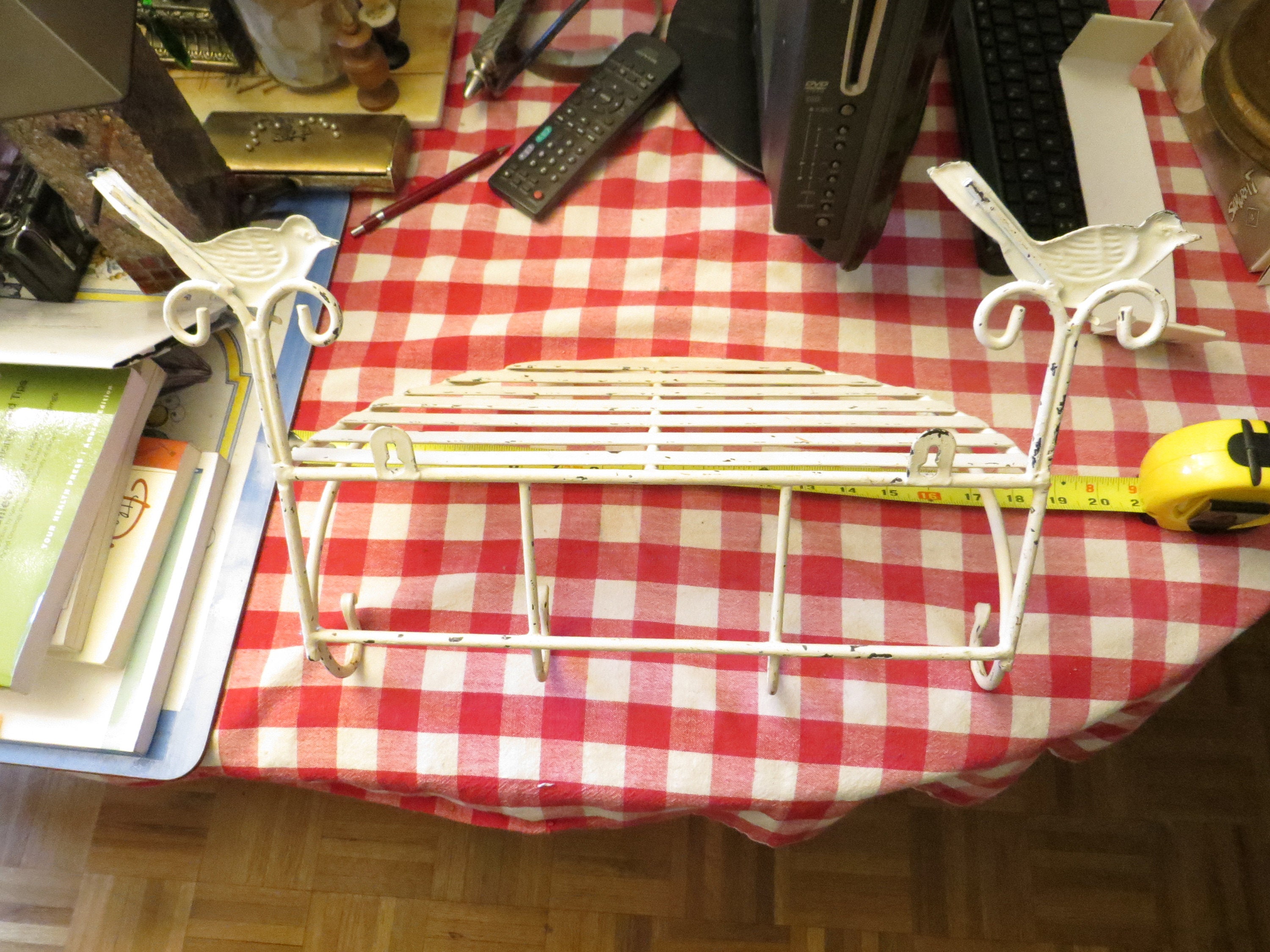 Vintage Shabby Wrought Iron Rack Hat Rack With Shelf Birds | Etsy