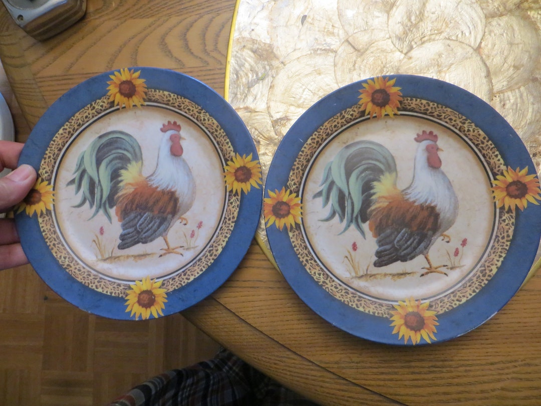 Rooster Plate, Vintage 8" Hand Painted Chicken Dish - Etsy