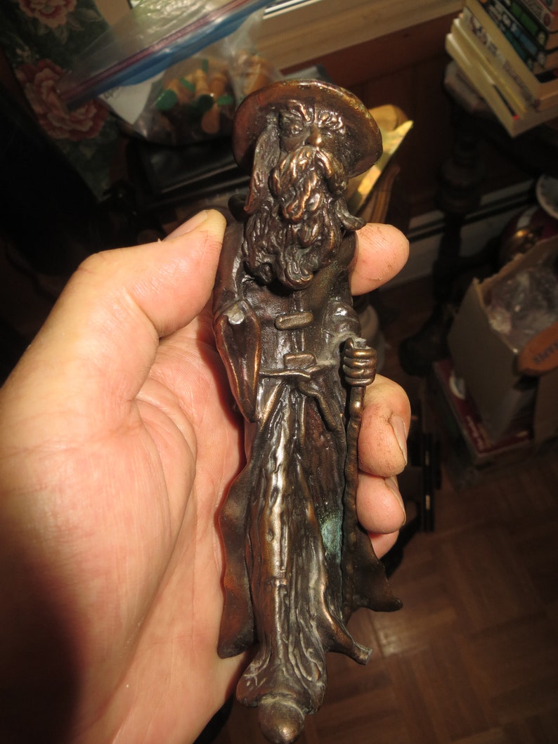 Bronze Wizard Statue Sculpture Signed Vintage - Etsy