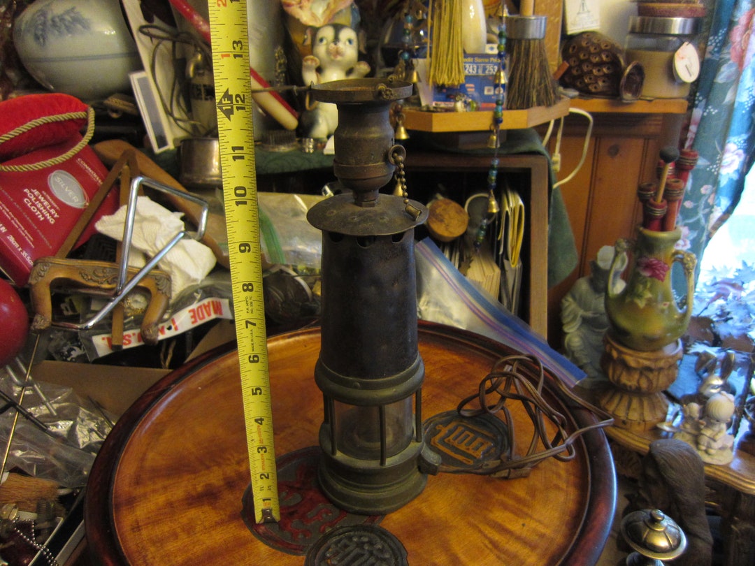 Miners Safety Lamp, Miner's Lamp Converted to Electric Table Lamp ...