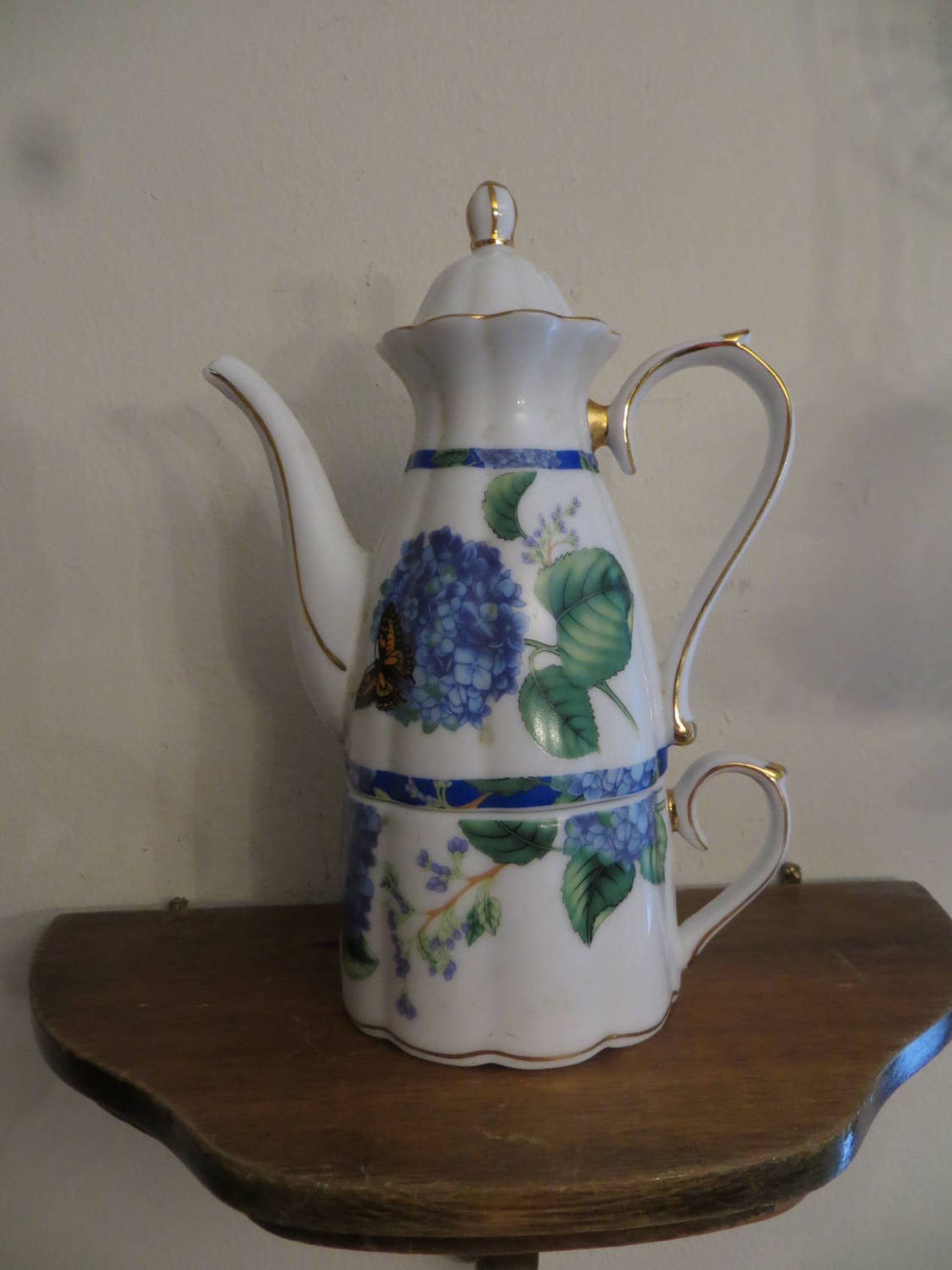 3 Piece 2 Section Teapot W/ Spout Damage, Please Read Description - Etsy
