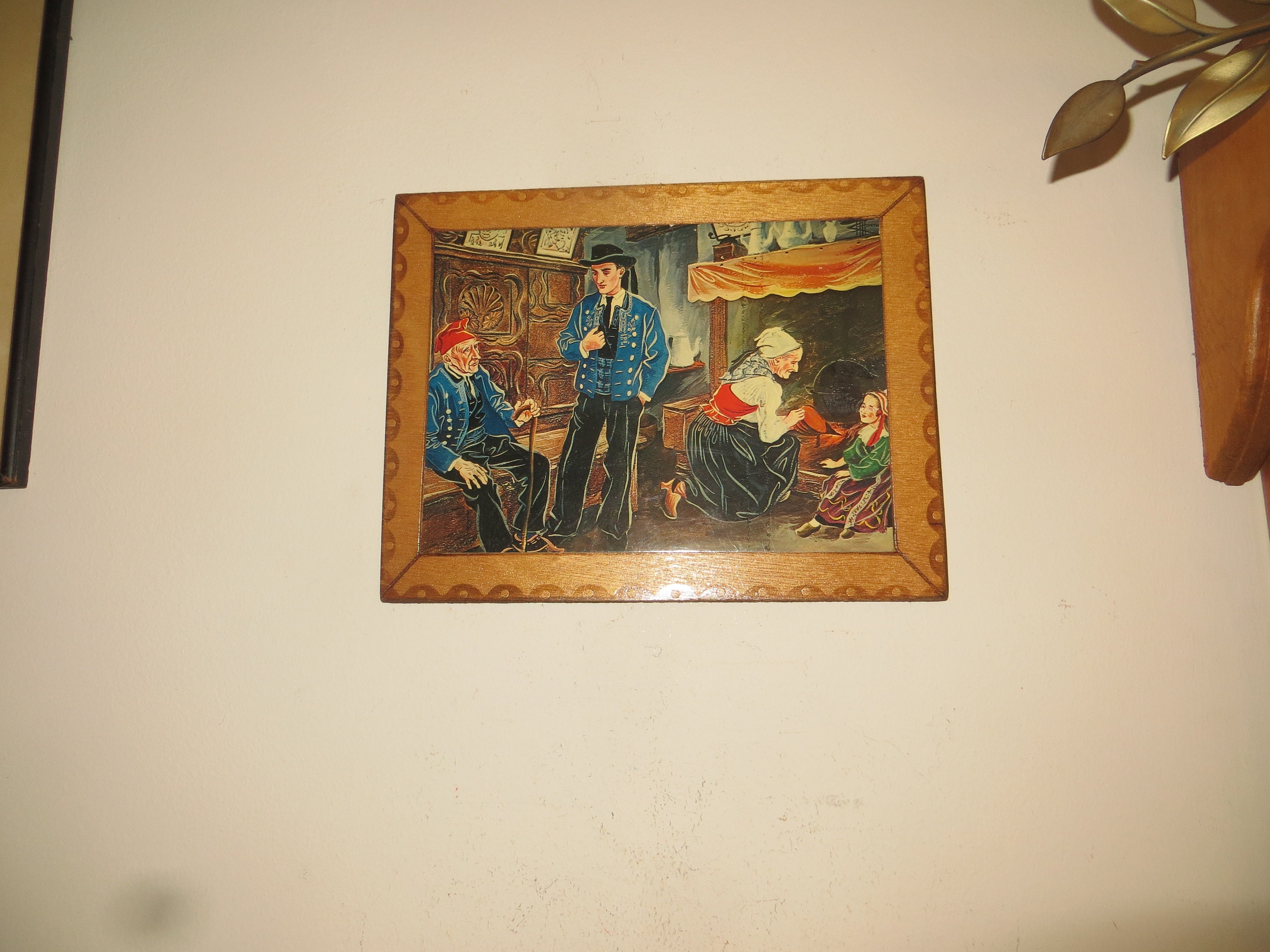 Pair of Vintage Wood Wall Plaque With Prints. - Etsy