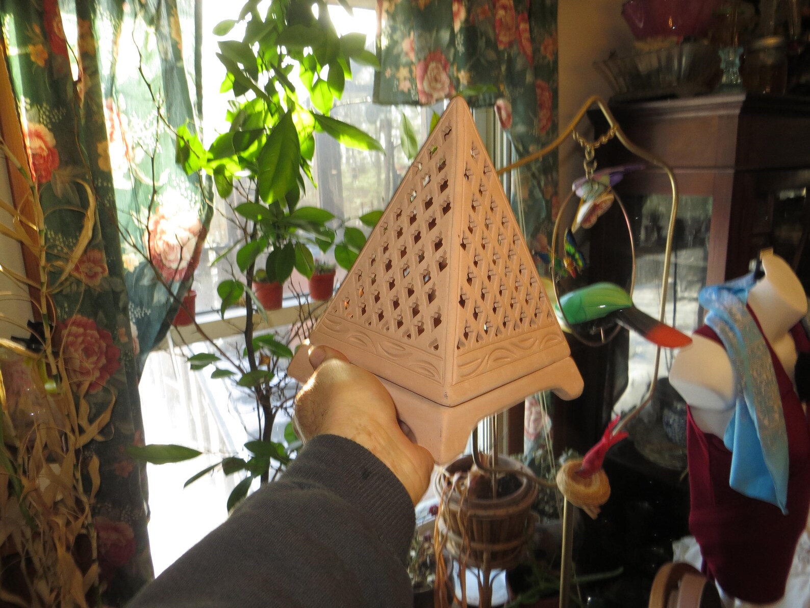 Clay Pyramid Lantern, Candle Burner Holder, Pottery Pyramid - Etsy