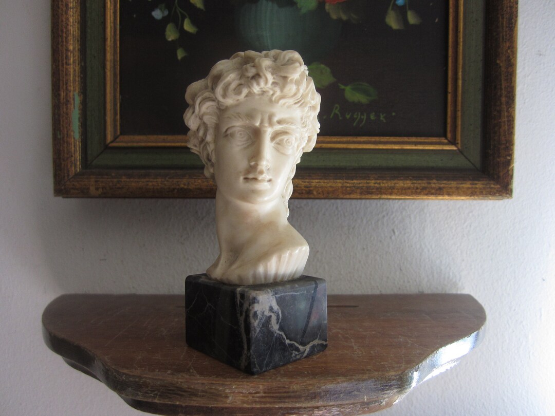 Vintage MCM Italian David Bust Sculpture With Marble Base - Etsy