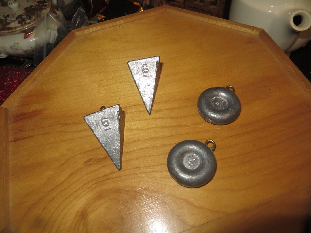 Hanging Weights, Vintage Number 4 and 6 Metal, Please Read Description ...