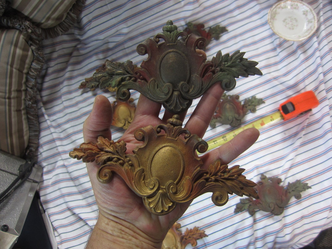 Antique Judd Polychrome Curtain/drapery Rod Hardware, Cast Iron Nouveau ...